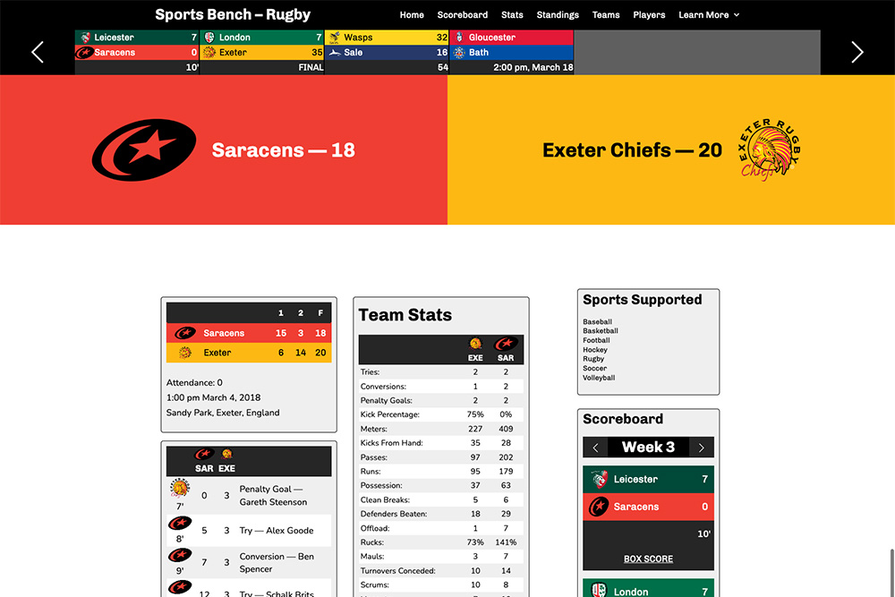 Rugby - Sports Bench